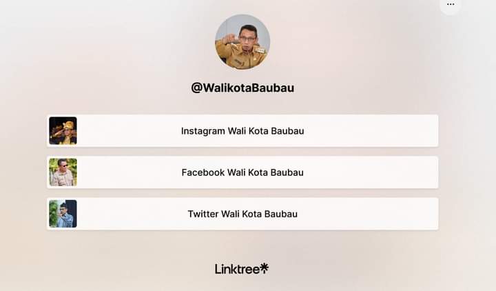 Linktree, Jalan Pintas Memahami Aktivitas Pj Wali Kota Baubau | DATASULTRA.COM